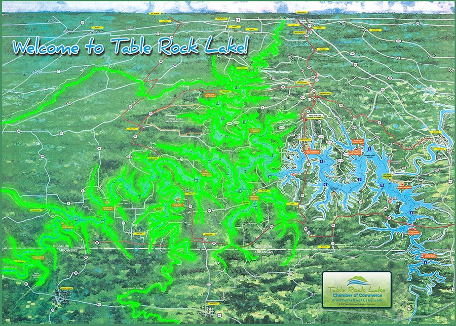 Regions of Table Rock Lake - West